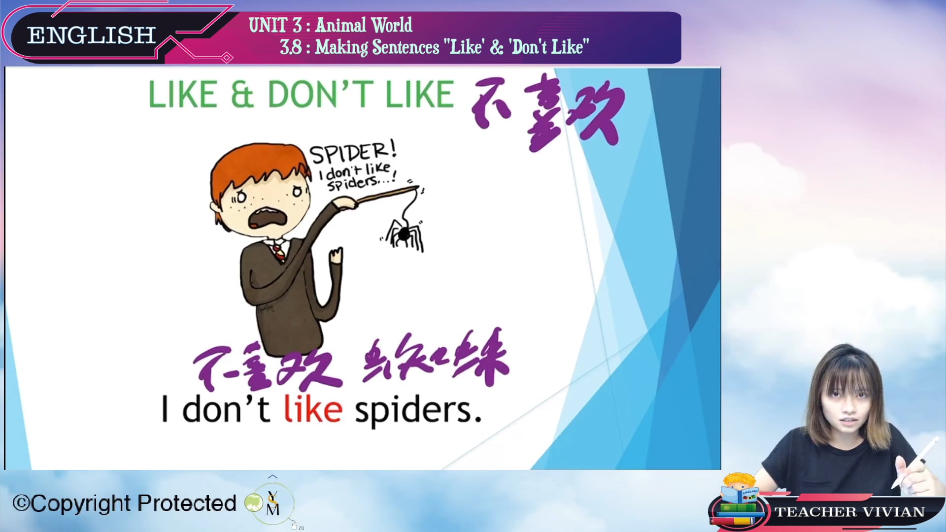 S1_ENG_03_09 Making Sentences Using ‘Like’ & ‘Don’t Like’ – Jom Tuisyen