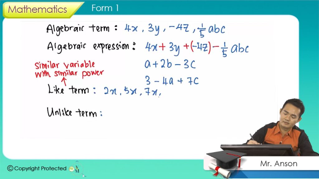 F1_MATH_05_01 Variables and Algebraic Expressions_Anson – Jom Tuisyen