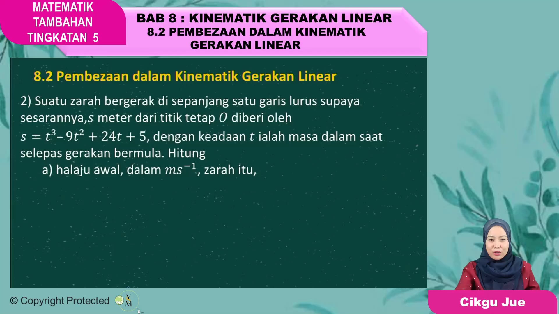 Topik 08: Kinematik Gerakan Linear – Jom Tuisyen